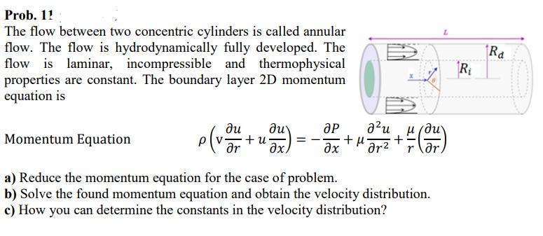 Solved Prob. 11 The flow between two concentric cylinders is | Chegg.com