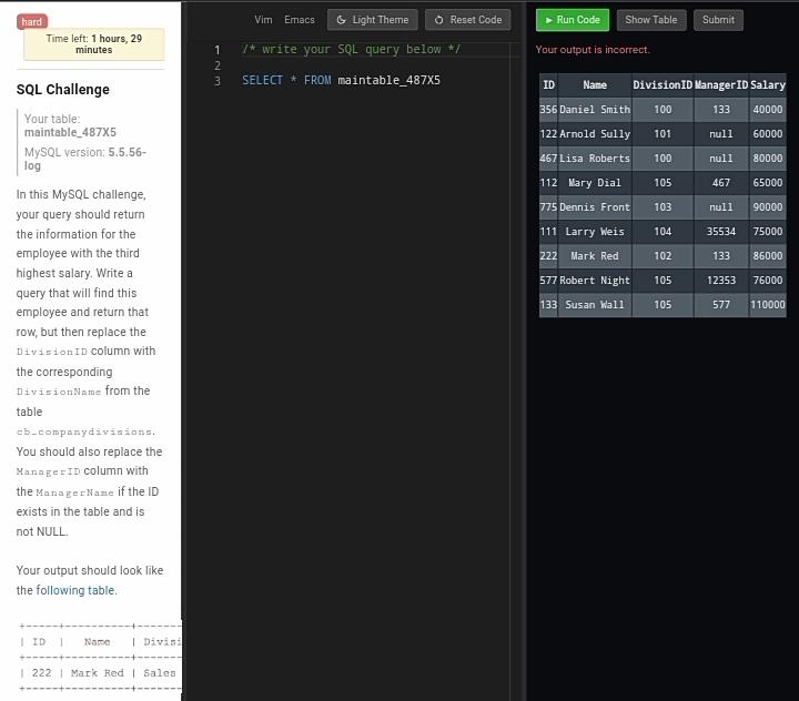 Solved In This Mysql Challenge Your Query Should Return