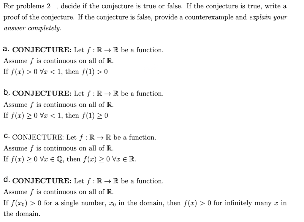 Solved If true, do a proof to prove it If false, provide a | Chegg.com