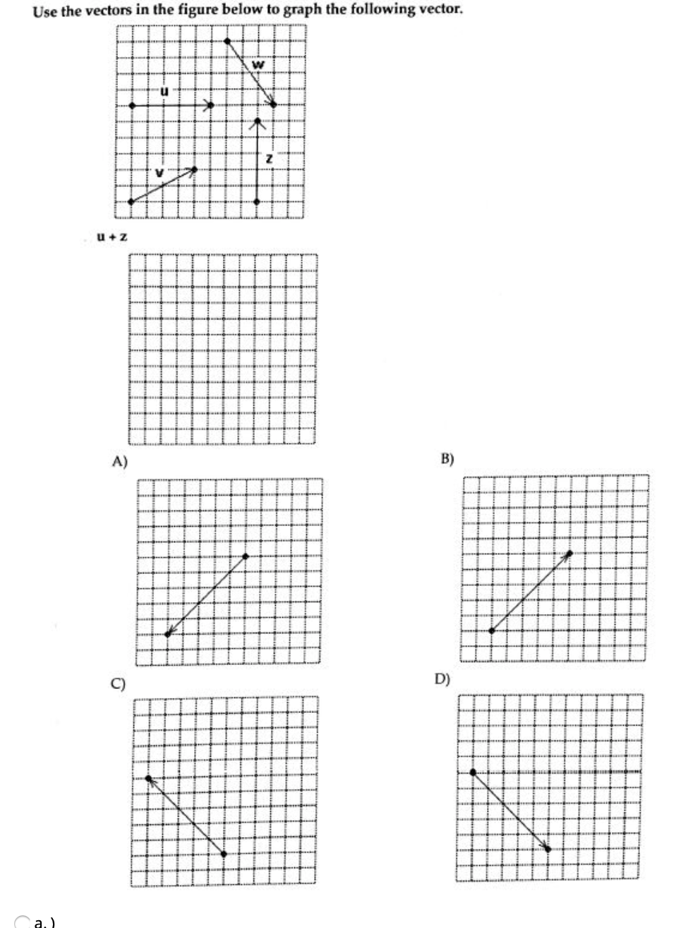 Solved Use the vectors in the figure below to graph the | Chegg.com