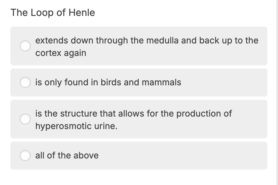 Solved The Loop of Henleextends down through the medulla and | Chegg.com