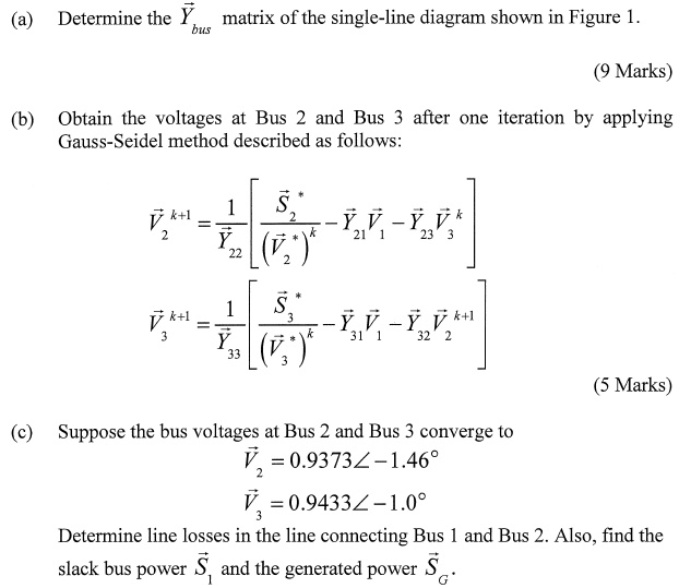 Solved 1. Consider the three-bus system shown in Figure 1. | Chegg.com