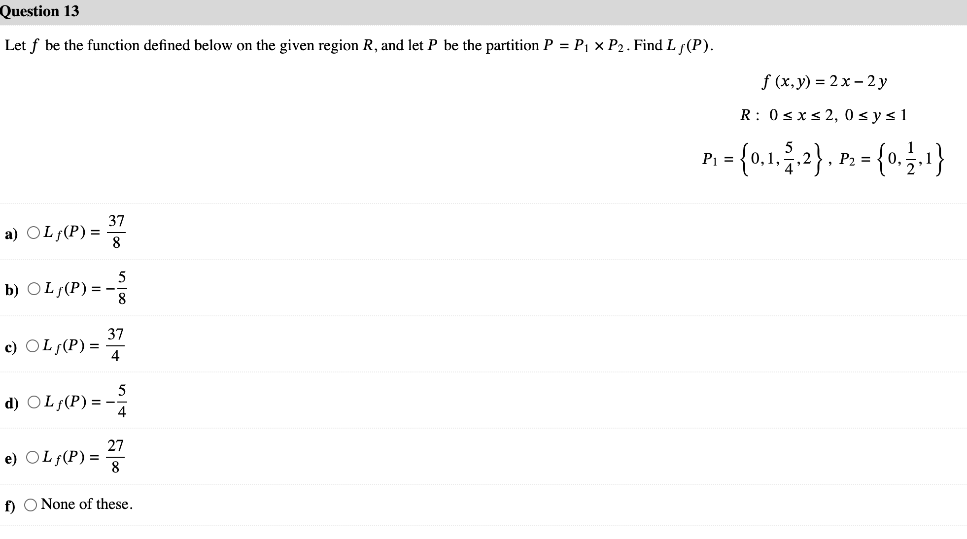 Solved Let f be the function defined below on the given | Chegg.com