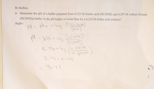 Solved Worksheet 17a (Gen Chem) Buffers C) Adding an Acid or | Chegg.com
