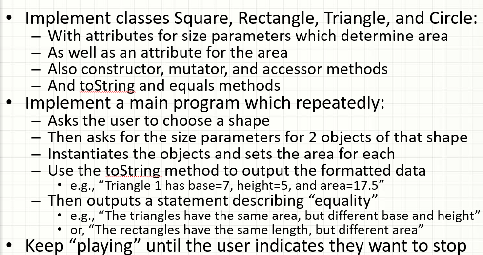 Solved Implement classes Square, Rectangle, Triangle, and | Chegg.com