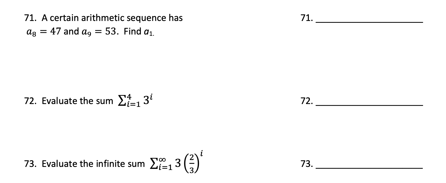 Solved 71. 71. A certain arithmetic sequence has ag = 47 and | Chegg.com
