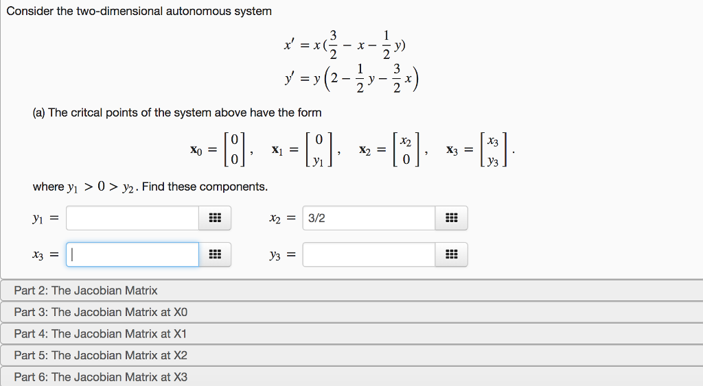 Solved Consider the two-dimensional autonomous system 2 2 | Chegg.com