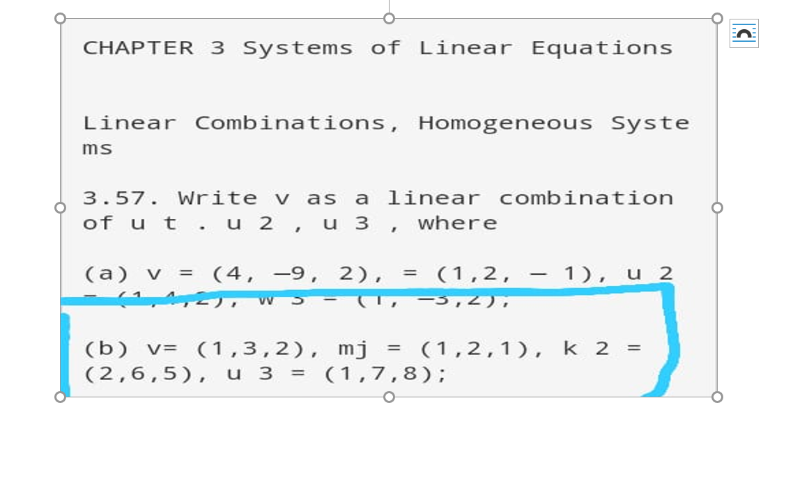 Solved CHAPTER 3 Systems of Linear Equations Linear | Chegg.com
