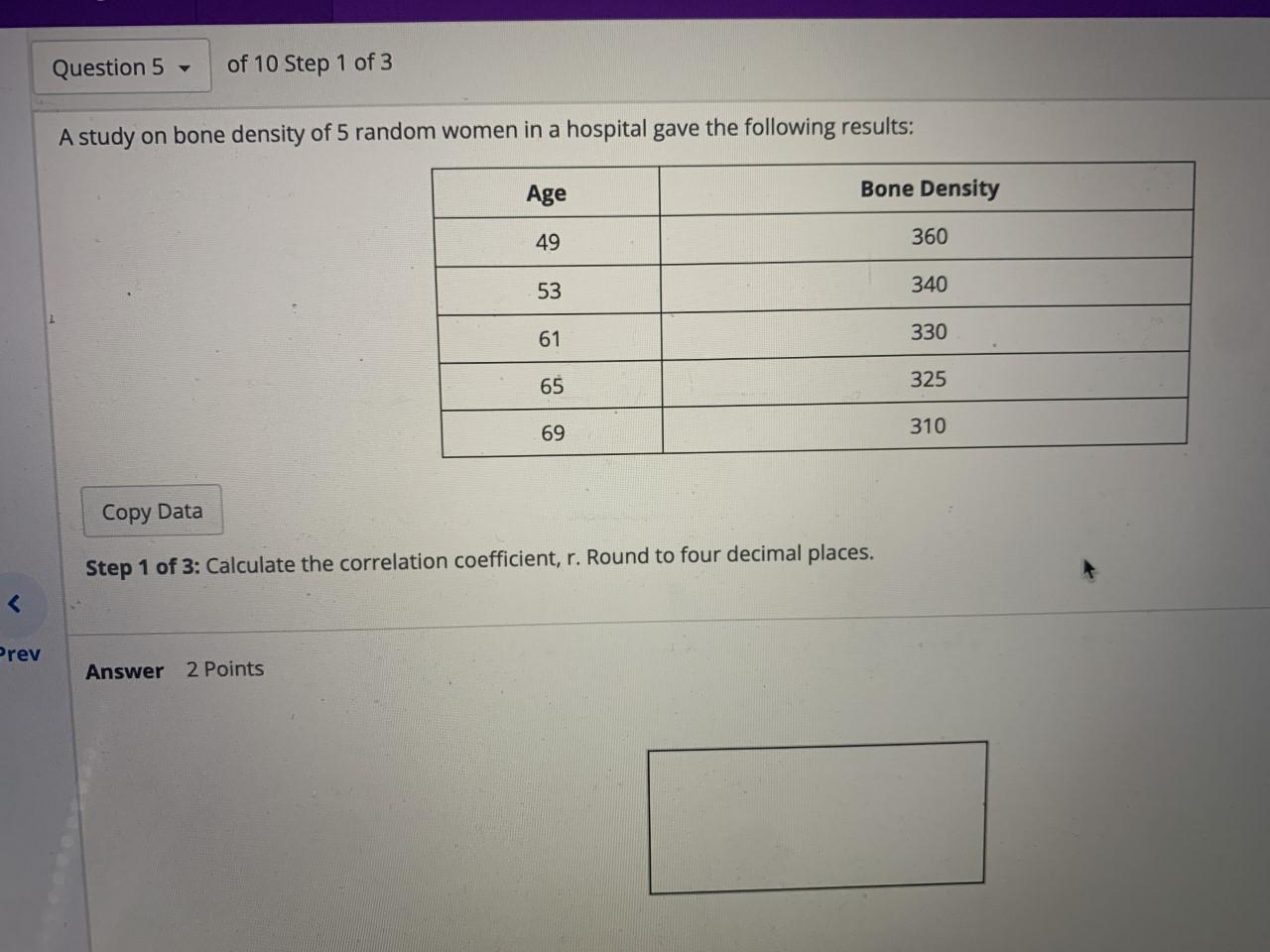 Solved Step 1 Of 3 Calculate The Correlation Coefficient