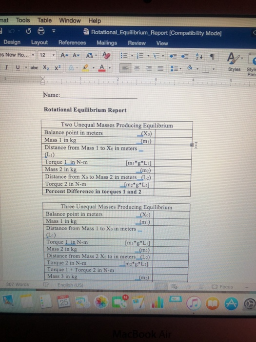 Solved mat Tools Table Window Help Rotational Equilibrium | Chegg.com