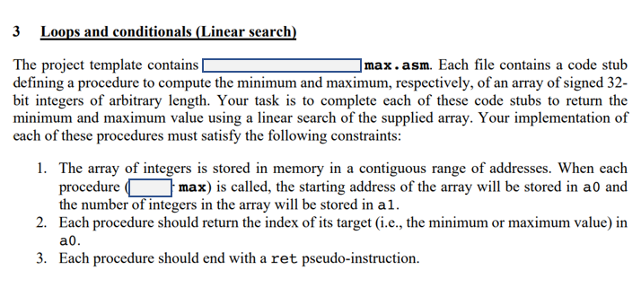 Solved 3 Loops and conditionals (Linear search) The project | Chegg.com