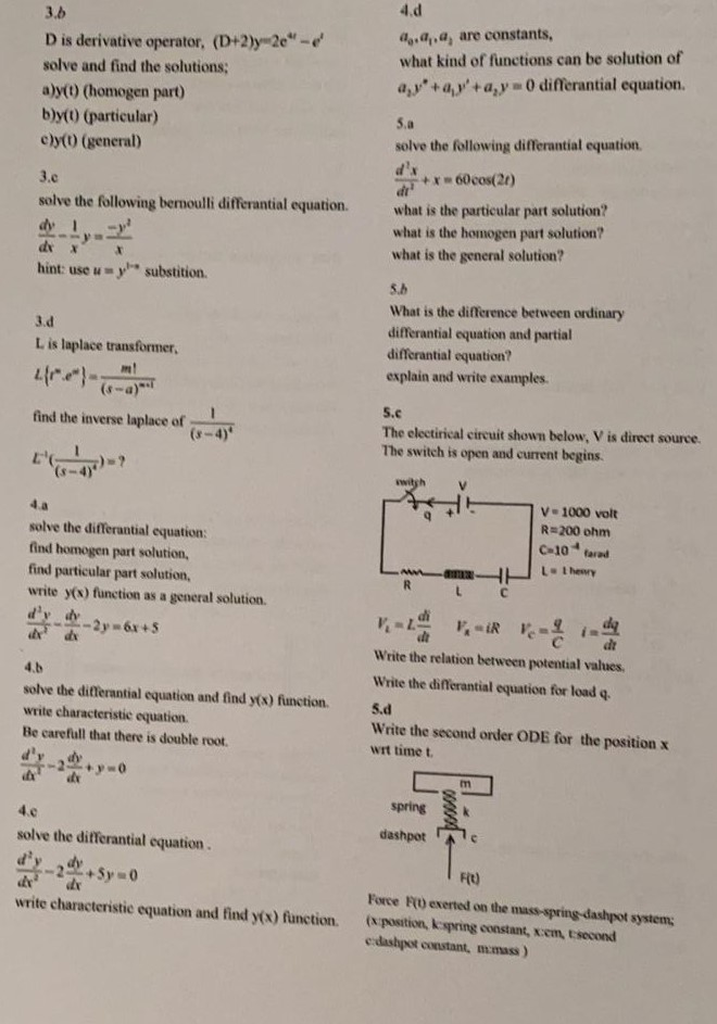 Solved D is derivative operator, (D+2) 20"-/ solve and find | Chegg.com
