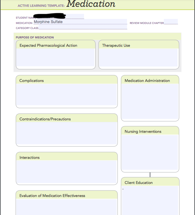 Solved Medication ACTIVE LEARNING TEMPLATE: STUDENT NAME | Chegg.com