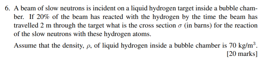 Solved 6. A beam of slow neutrons is incident on a liquid | Chegg.com