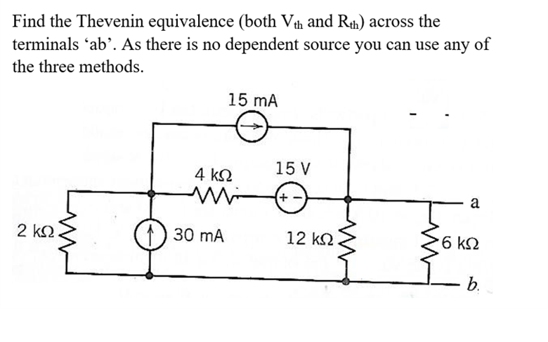 Solved Find the Thevenin equivalence (both Vth and Rth) | Chegg.com