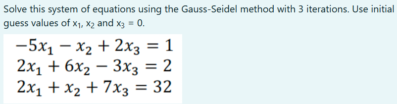 Solved = Solve this system of equations using the | Chegg.com