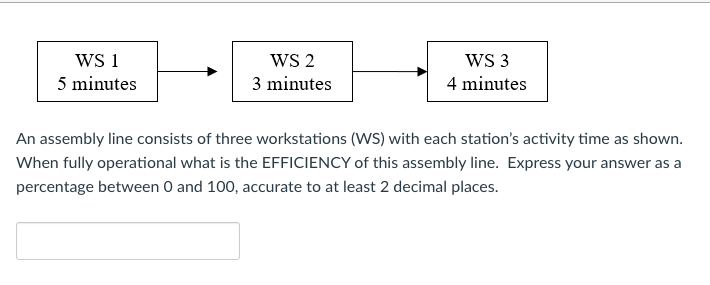 Solved An assembly line consists of three workstations (WS) | Chegg.com