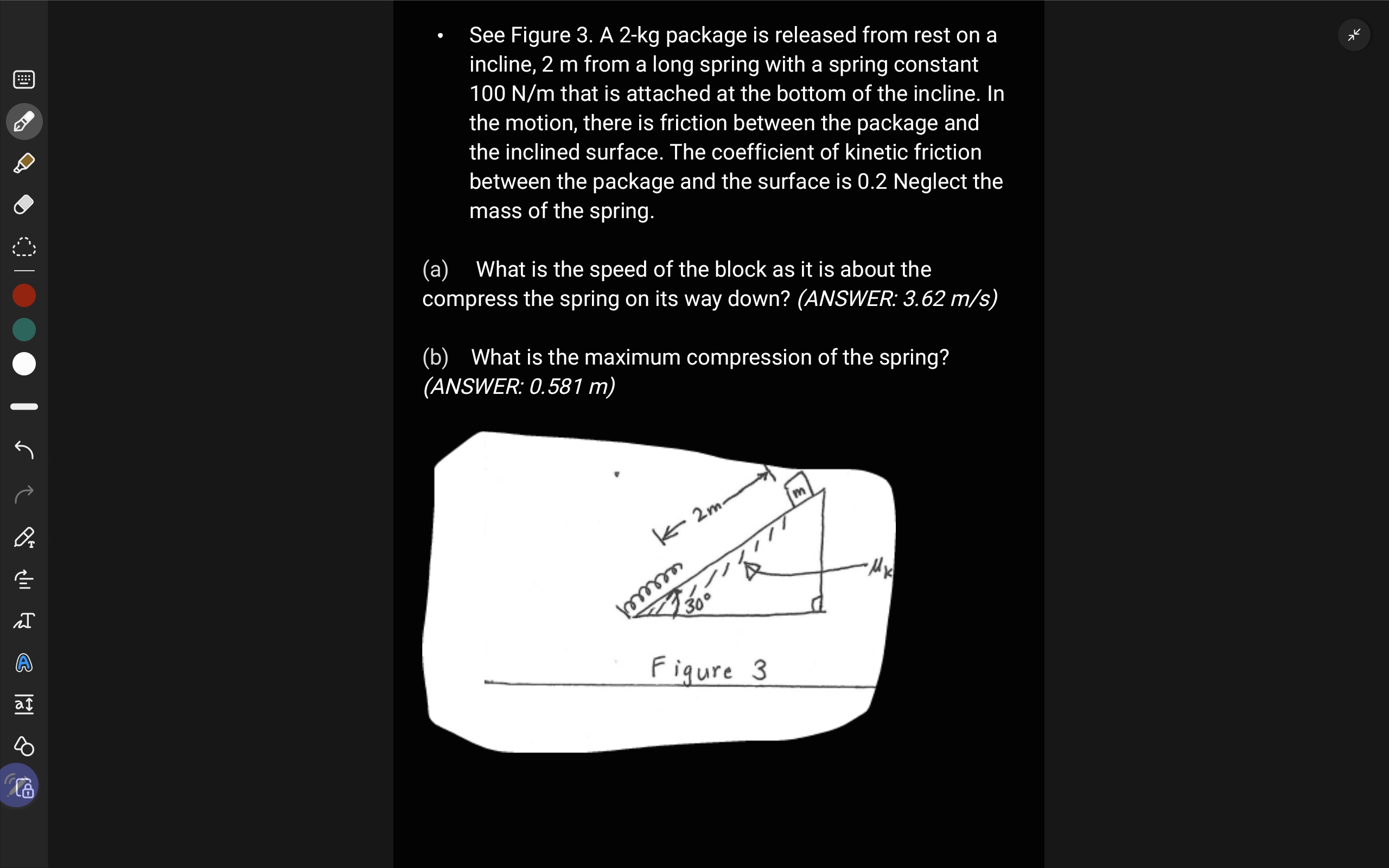 Solved See Figure 3. ﻿A 2-kg package is released from rest | Chegg.com