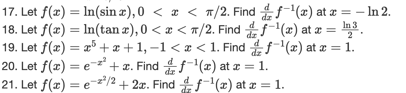 Solved 17. Let f(x)=ln(sinx),0 | Chegg.com