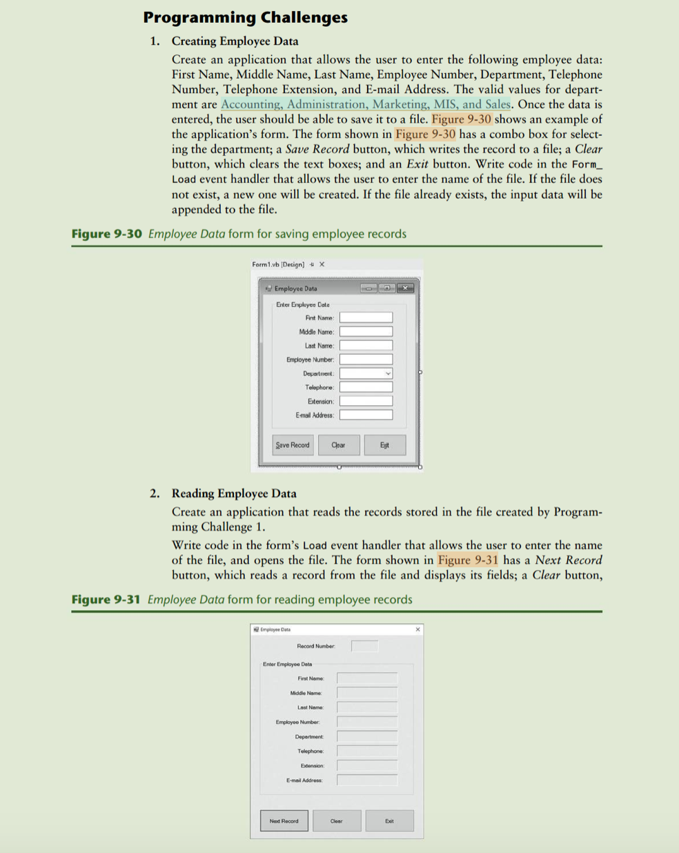 Solved **Using Visual Studio to create Part 2 'Reading | Chegg.com