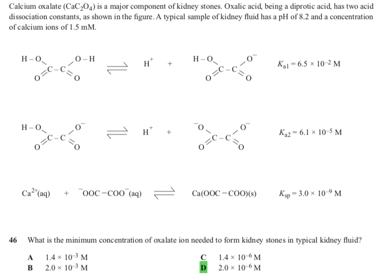 Solved Calcium oxalate (CaC204) is a major component of | Chegg.com