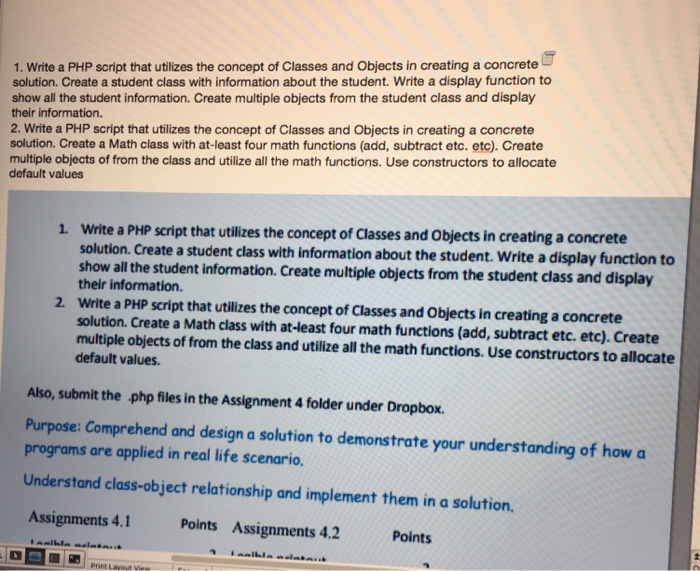 Solved 1. Write a PHP script that utilizes the concept of | Chegg.com