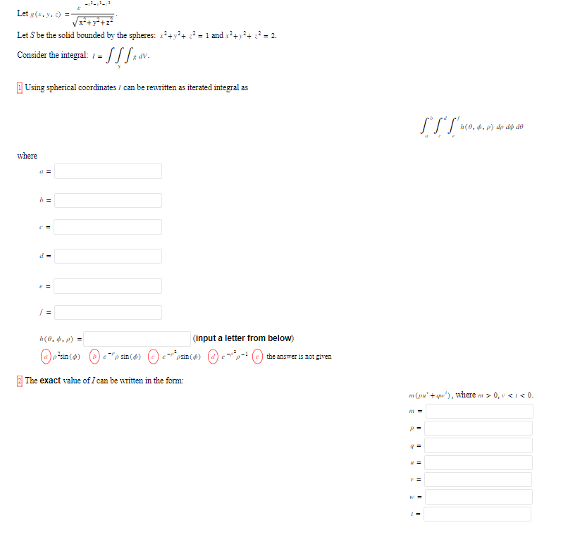 Solved Let g(x,y,z)=x2+y2+z2e−x2−y2−y2. Let S be the solid | Chegg.com