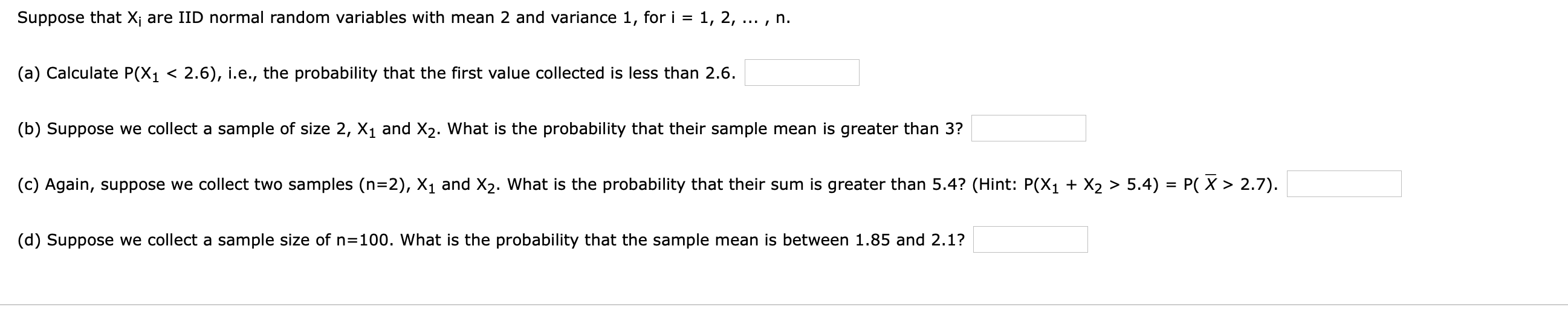 Solved Suppose that Xi are IID normal random variables with | Chegg.com