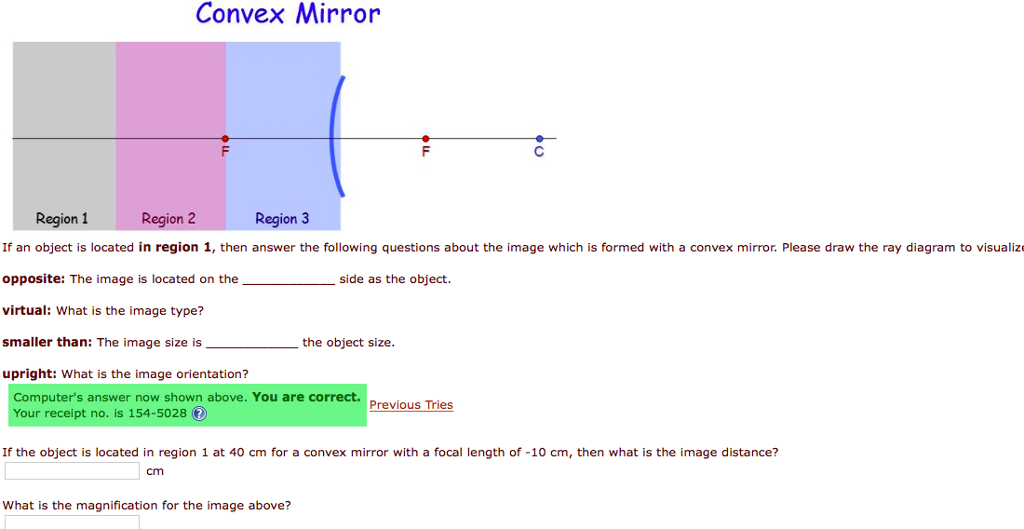 Solved Convex Mirror Region 1Region 2 Region 3 If an object | Chegg.com