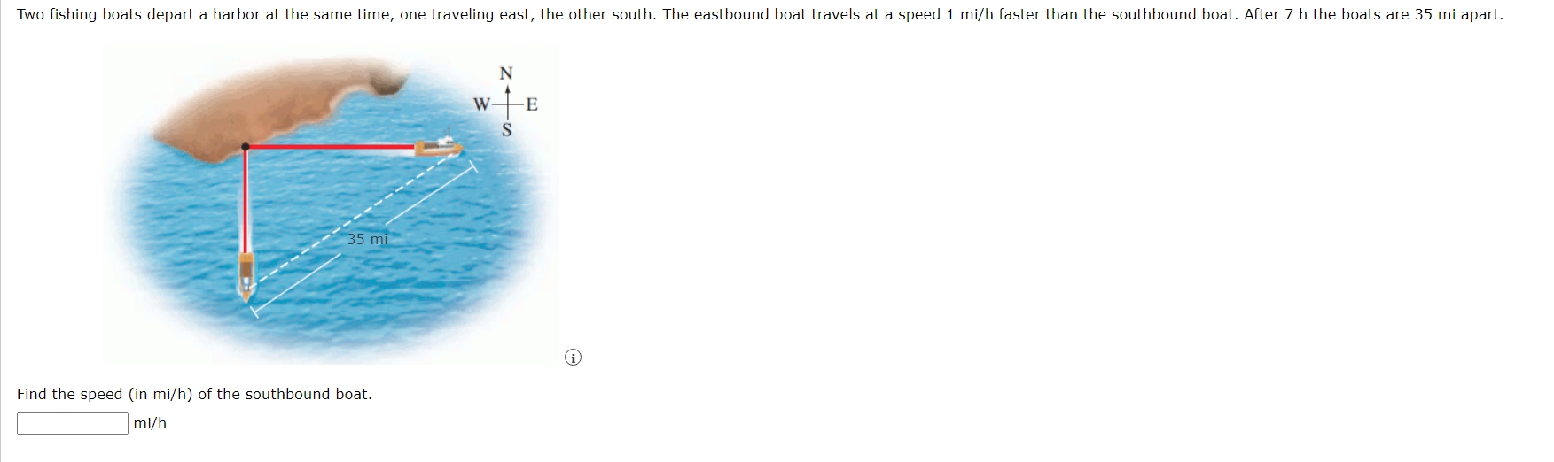 Solved Two fishing boats depart a harbor at the same time, | Chegg.com