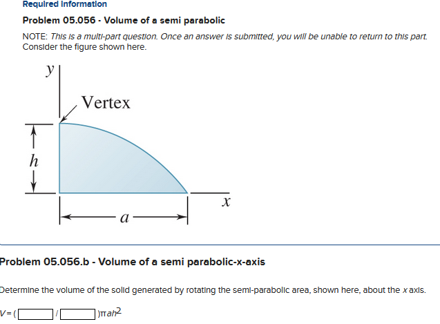 Solved Required Information Problem 05.056 - Volume of a | Chegg.com