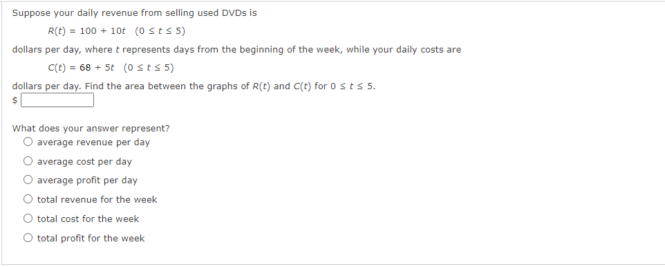 Solved Suppose your daily revenue from selling used DVDs is | Chegg.com
