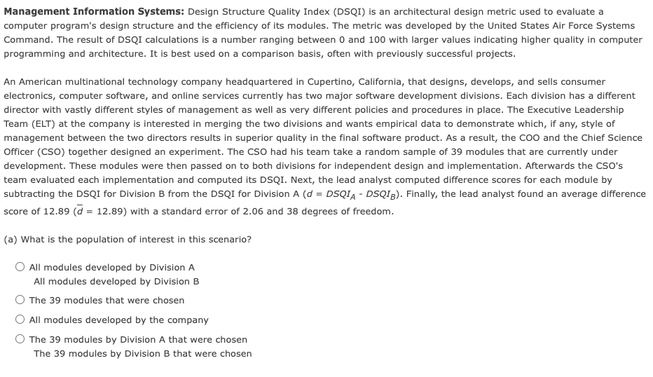 Solved Management Information Systems: Design Structure | Chegg.com