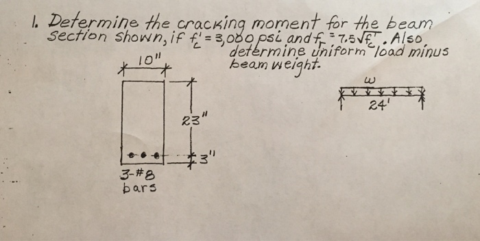Solved Determine the cracking moment for beam section shown, | Chegg.com