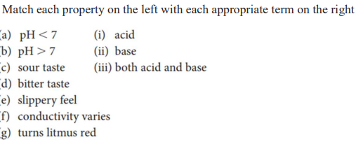 Solved Match each property on the left with each appropriate | Chegg.com