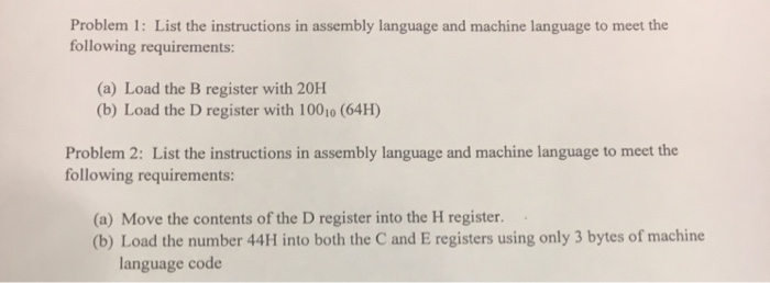 Solved List the instructions in assembly language and | Chegg.com
