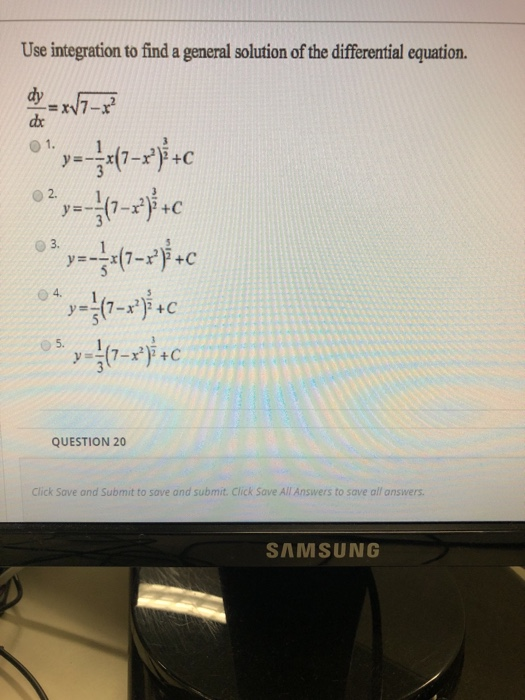 Solved Use integration to find a general solution of the | Chegg.com