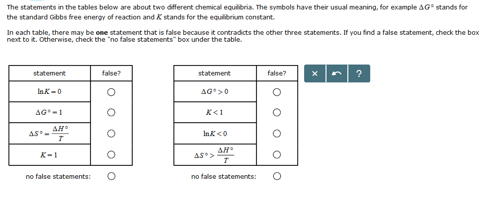 Solved The statements in the tables below are about two | Chegg.com