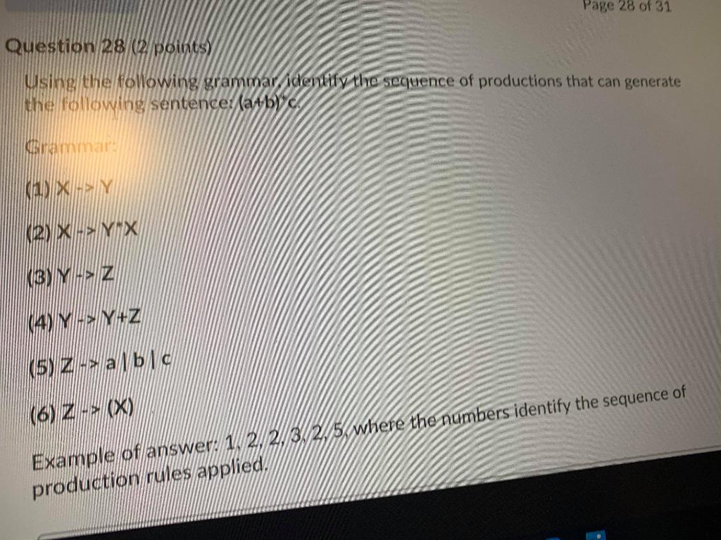 Solved Page 28 of 31 Question 28 (2 points) Using the | Chegg.com