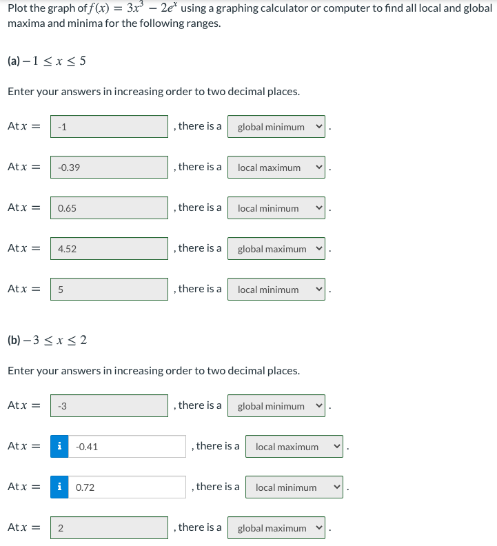 Solved Plot the graph of f(x) = 3x3 – 2e" using a graphing | Chegg.com