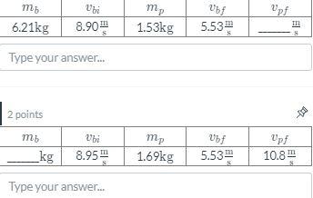 Solved 2 points - m t U2 V1 2.41 F 743N IT 1,182kg 6.42s | Chegg.com