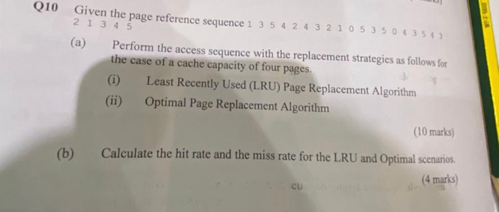 Solved 21345 A Perform The Access Sequence With The 