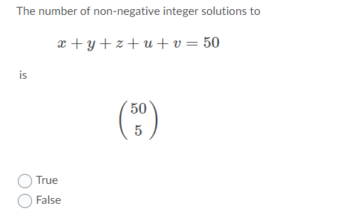 Solved The number of non-negative integer solutions to | Chegg.com