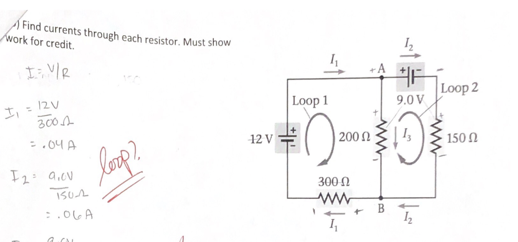 Solved Find currents through each resistor. Must show work | Chegg.com