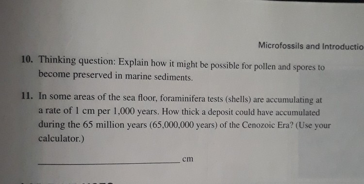 Solved 216 Microfossils and Introduction to the Tree of Life | Chegg.com