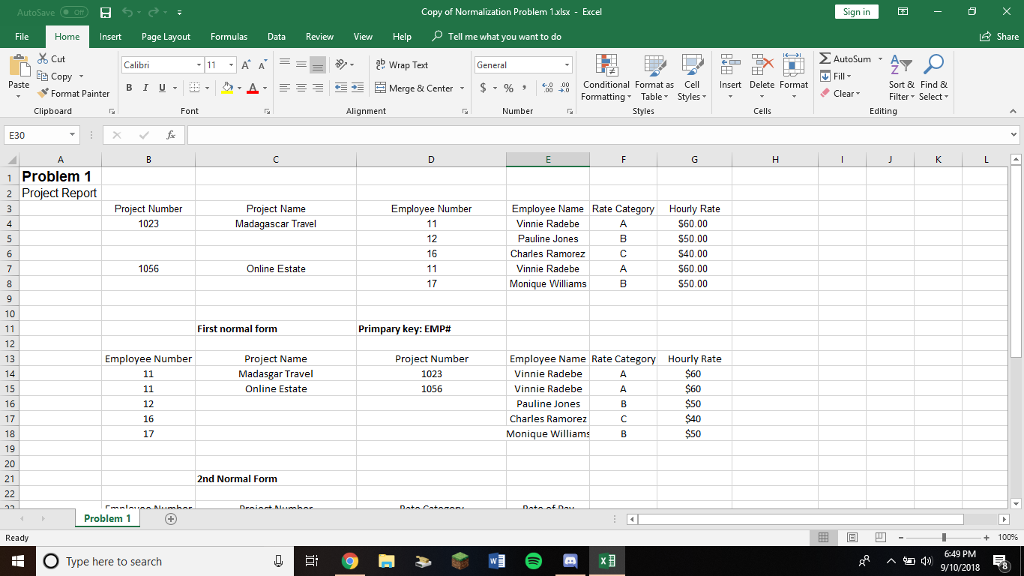 Solved show the process of moving the following excel data | Chegg.com