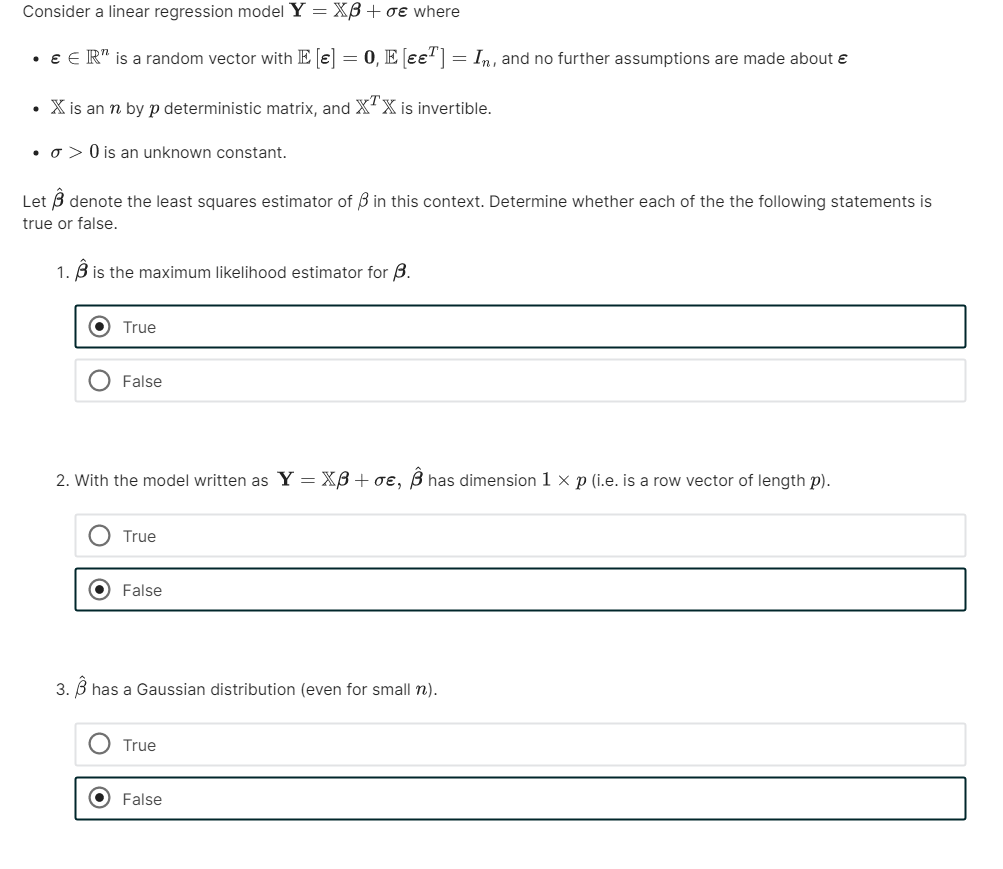 Solved Consider A Linear Regression Model Y Xb Oe Where 