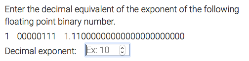 Solved Enter the decimal equivalent of the exponent of the | Chegg.com