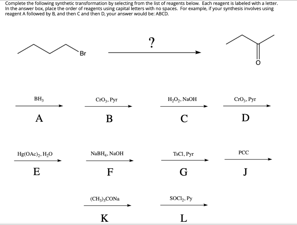 Solved Complete the following synthetic transformation by | Chegg.com