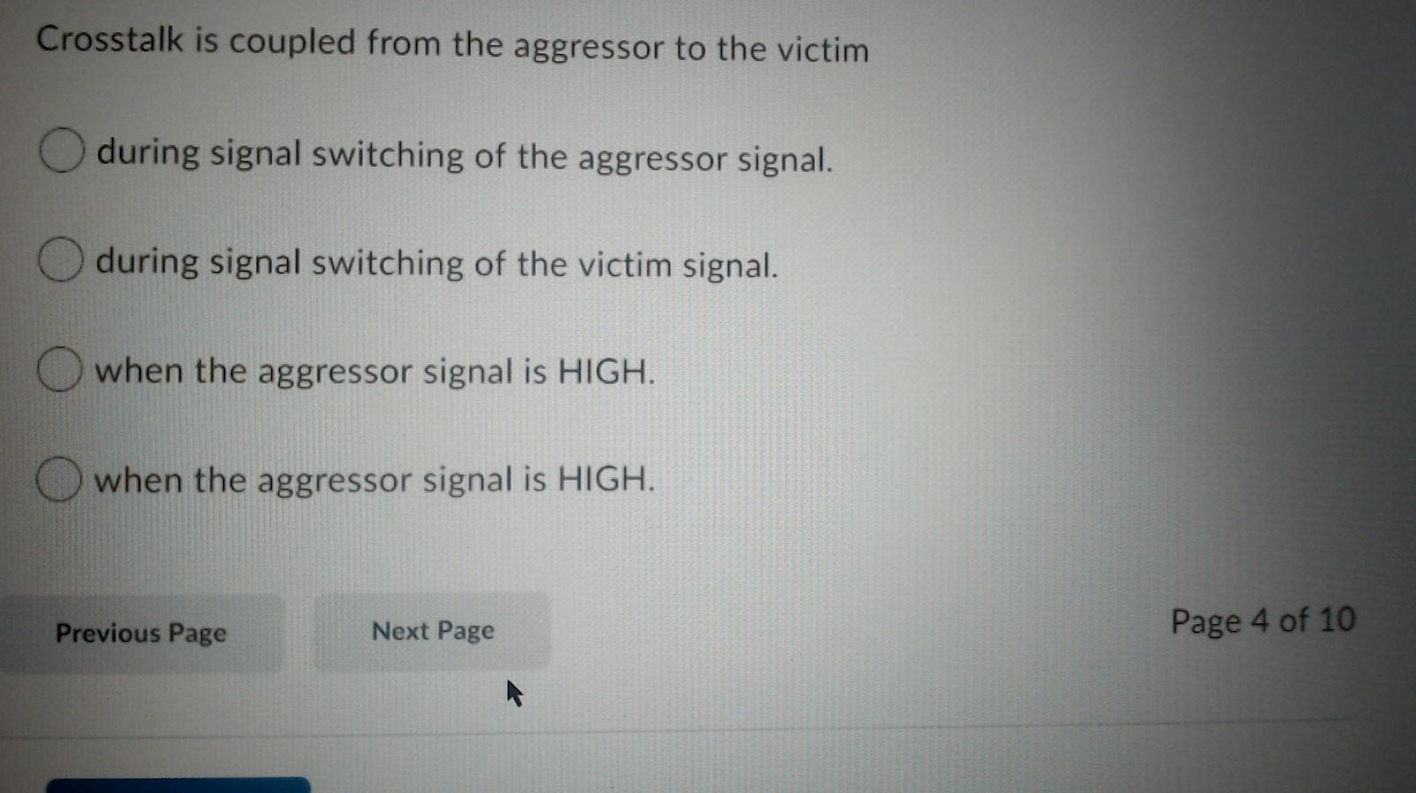 Solved Crosstalk is coupled from the aggressor to the victim | Chegg.com